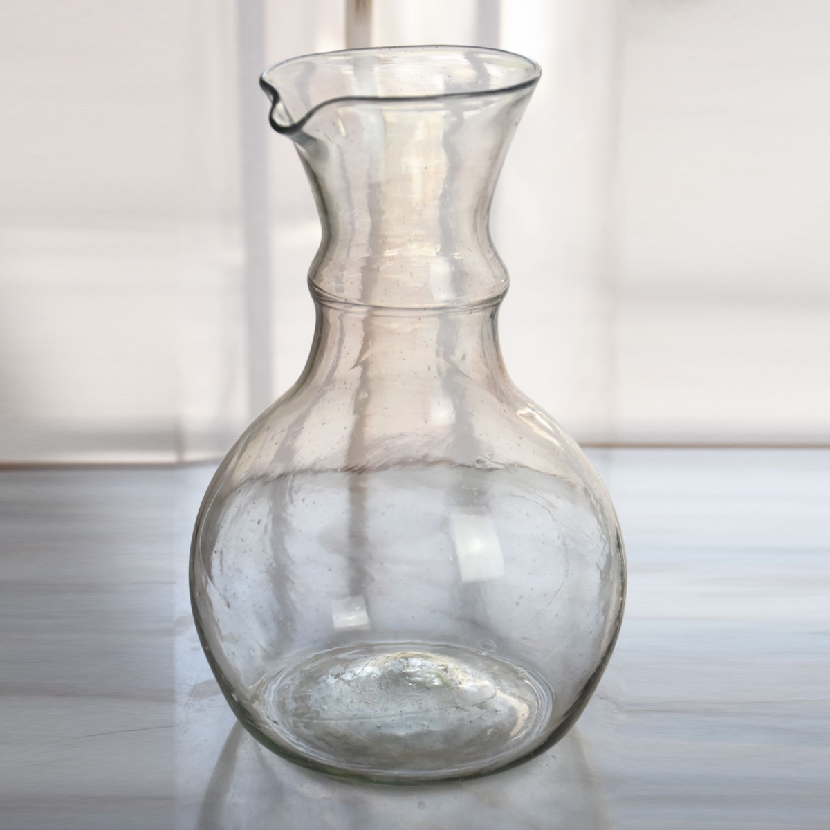 Carafe d'Eau En Verre Soufflé Artisanal Syrien Trasparente